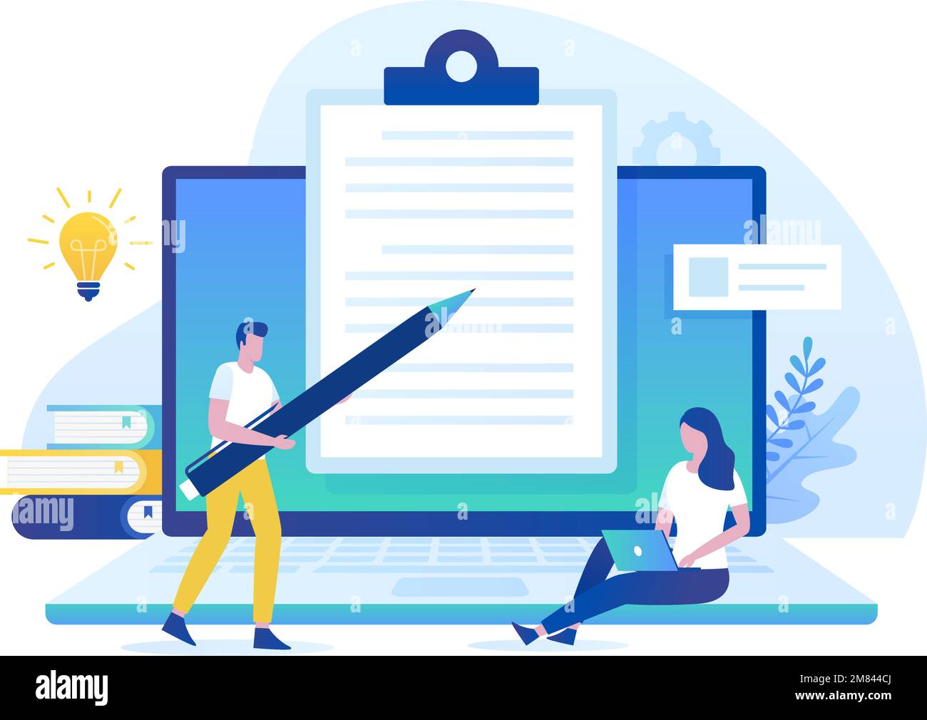 Essay writing illustration concept. illustrations for websites, landing ...