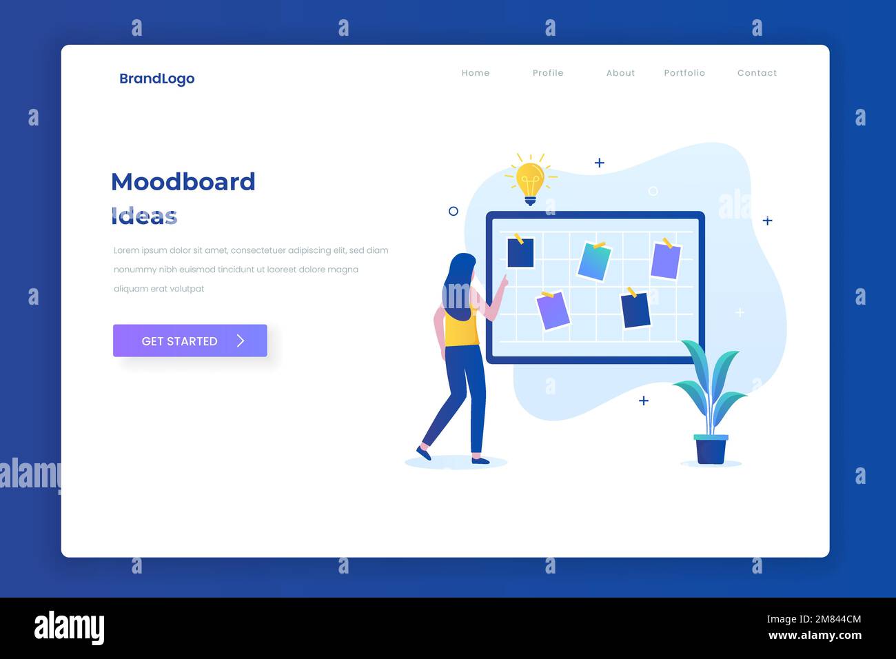 Mood board ideas illustration landing page concept. Illustration for ...