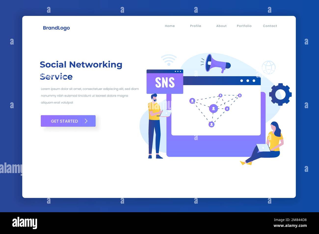 Business with sns illustration hi-res stock photography and images - Alamy