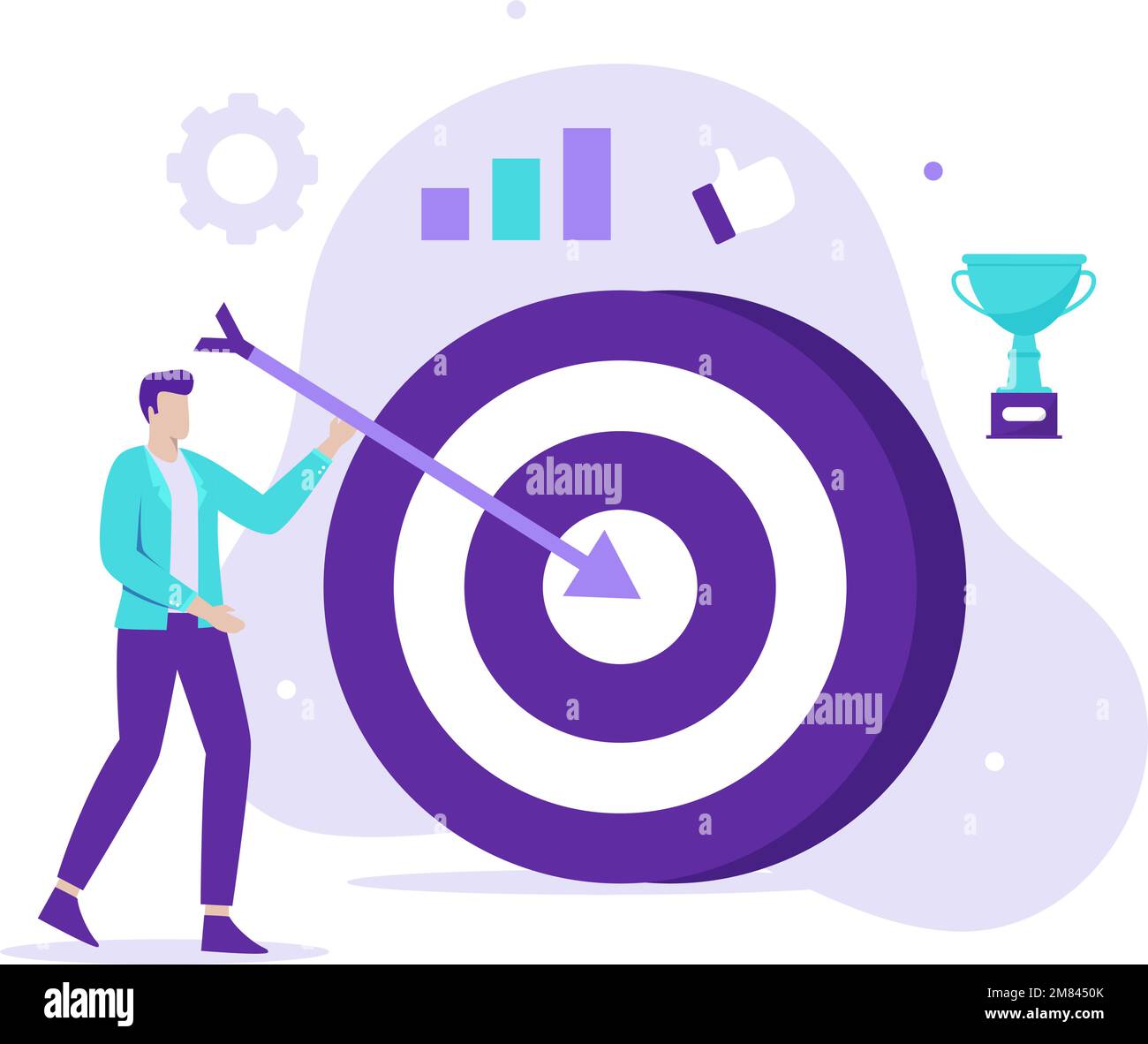 Flat design of manage business goals illustration. Illustration for ...