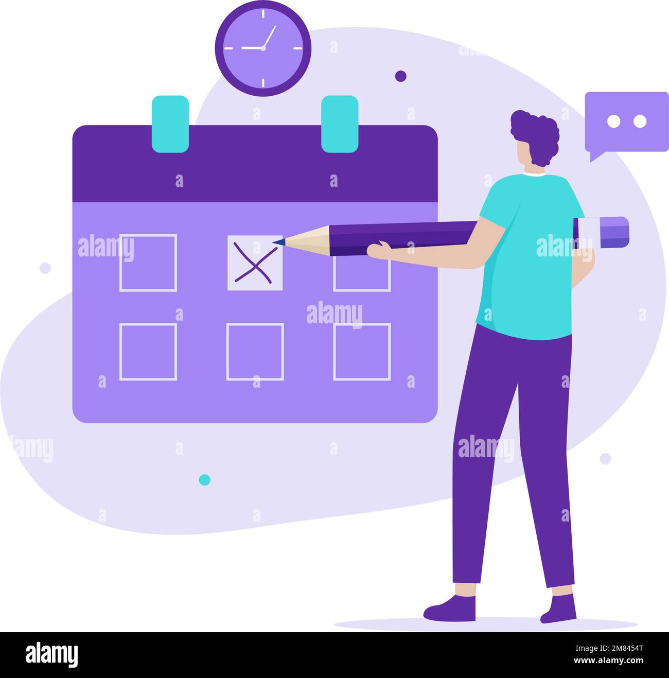 Business schedule illustration landing page concept. Illustration for ...