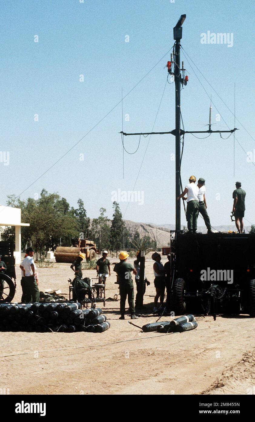 The Mobile Inshore Undersea Warfare van containing radar, communication ...