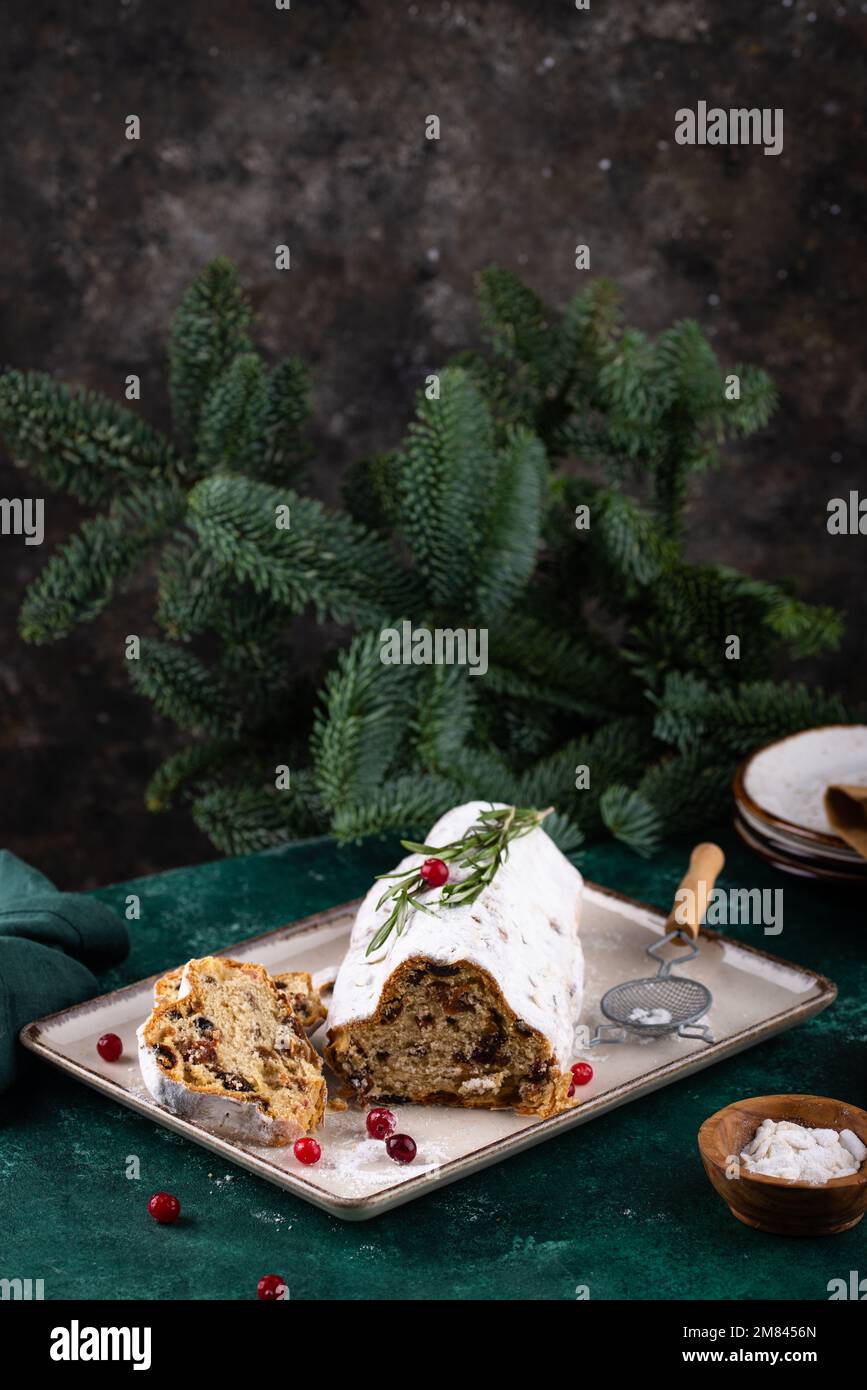 German stollen fruitcake hi-res stock photography and images - Alamy