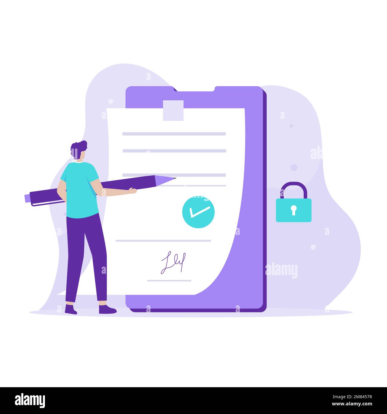 Flat design of Smart contract concept. Illustration for websites ...