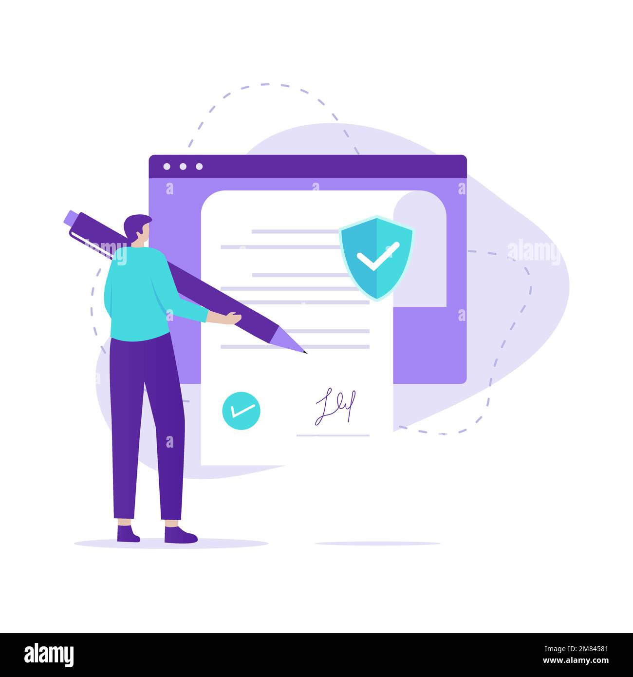 Signing contract trade Stock Vector Images - Alamy