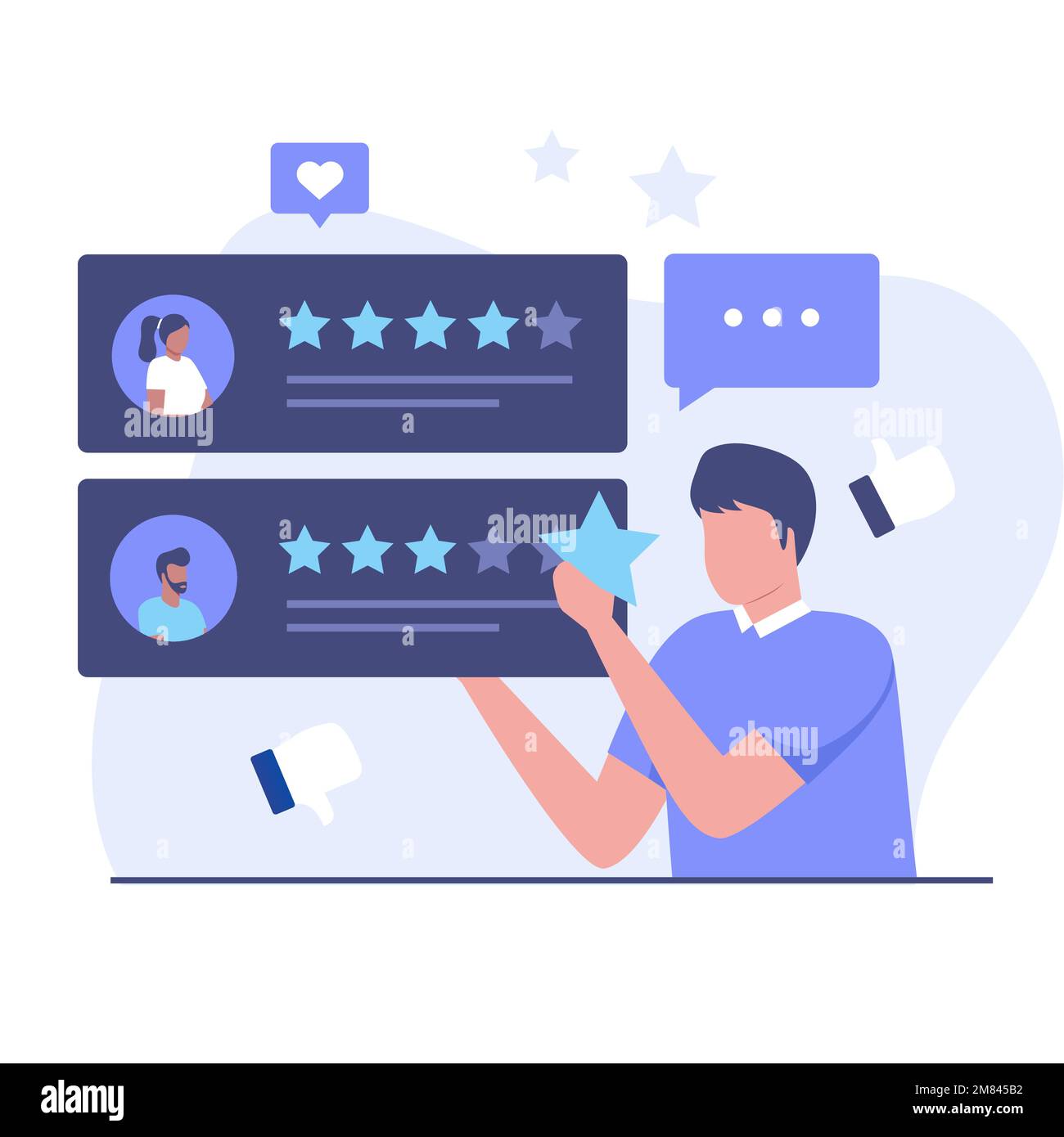 Online rating illustration design concept. Illustration for websites ...