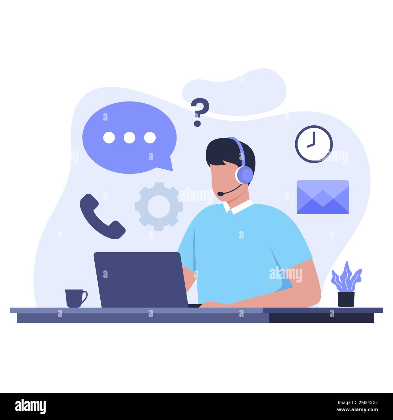 Flat design of customer support concept. Illustration for websites ...