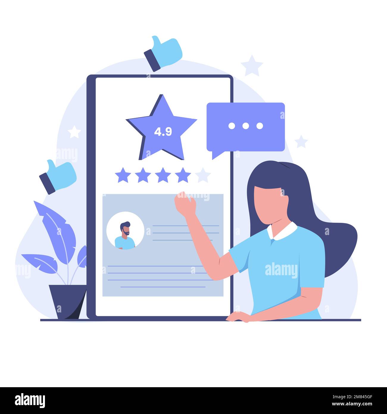 Online rating illustration design concept. Illustration for websites ...