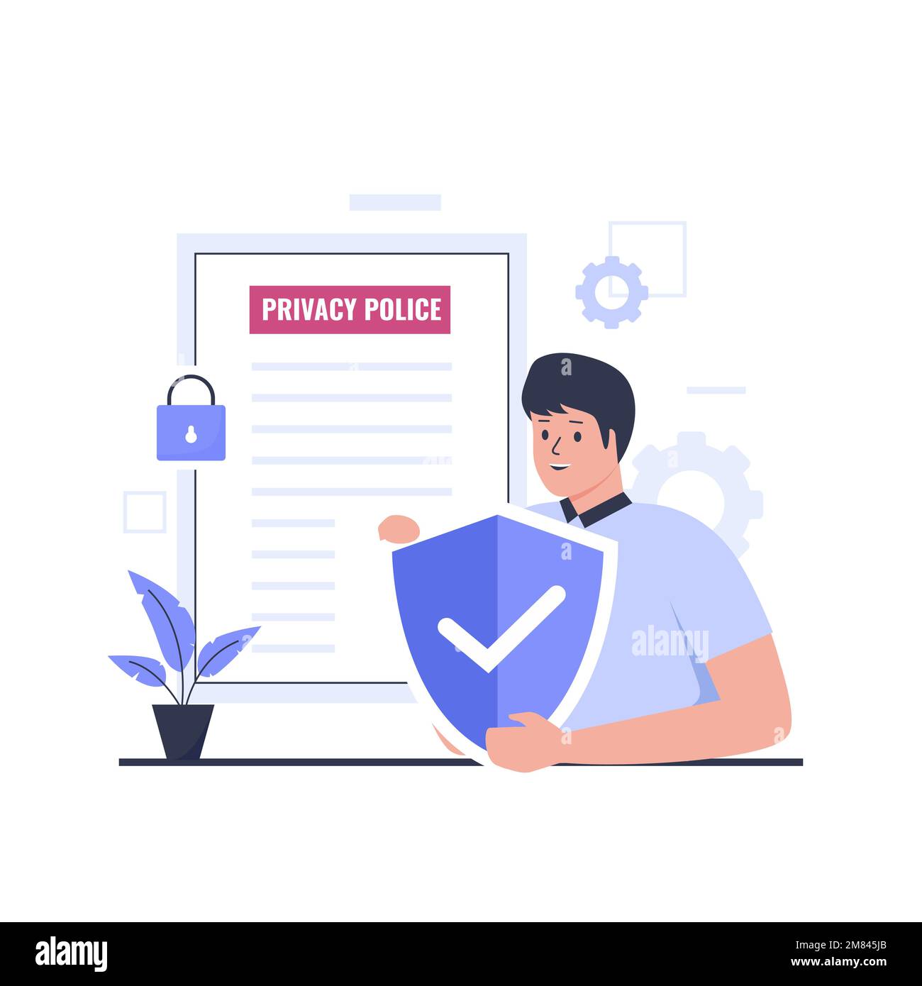 Privacy policy in mobile Stock Vector Images - Alamy