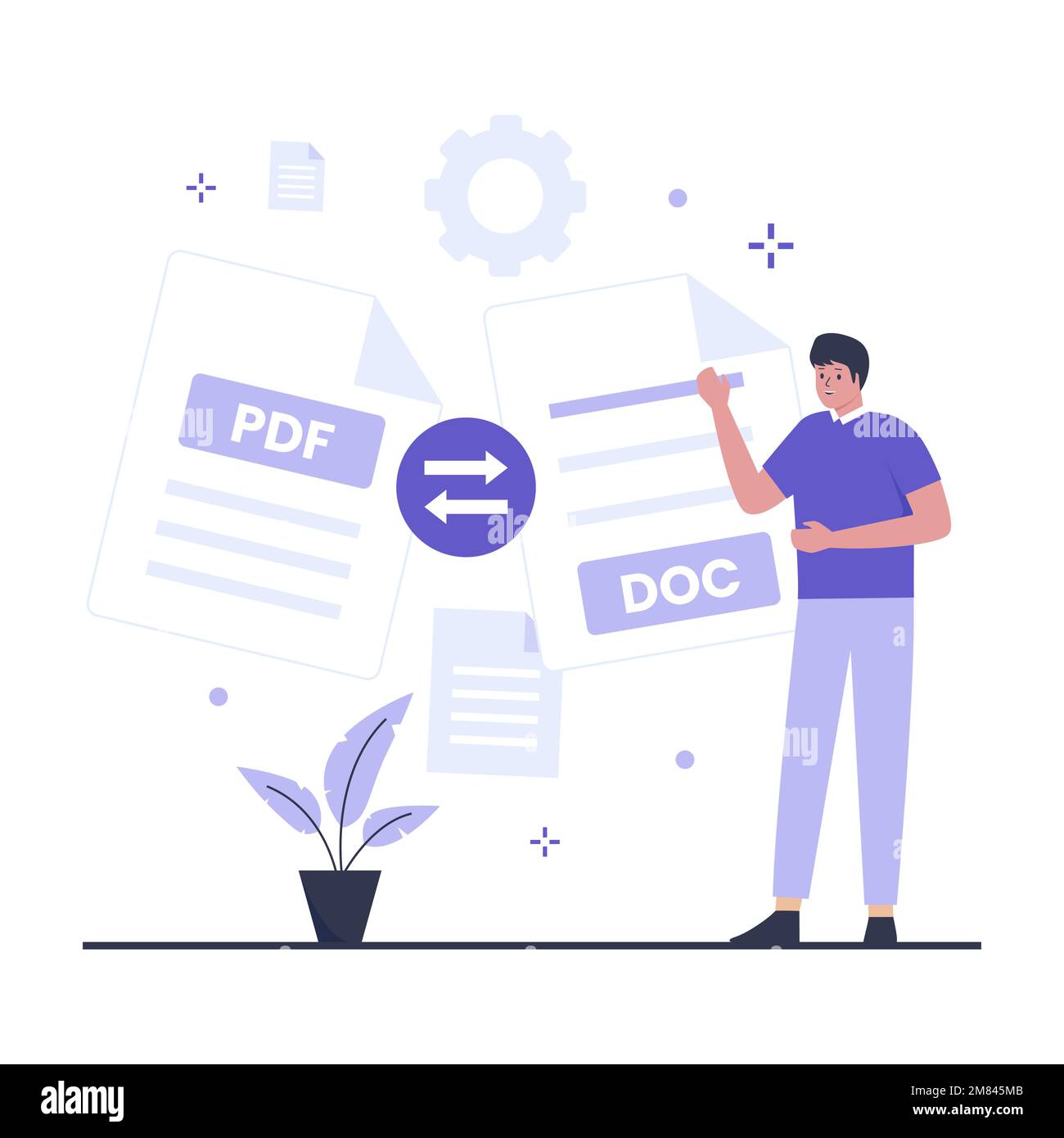 Pdf to doc convert illustration design concept. Illustration for ...