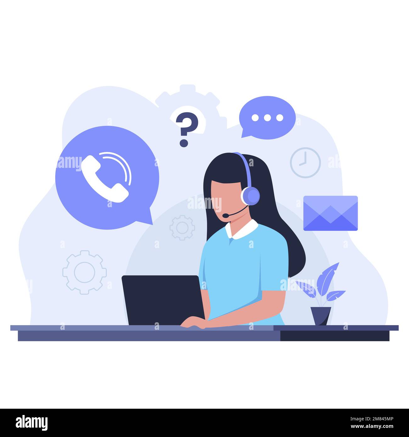 Flat design of customer support concept. Illustration for websites ...