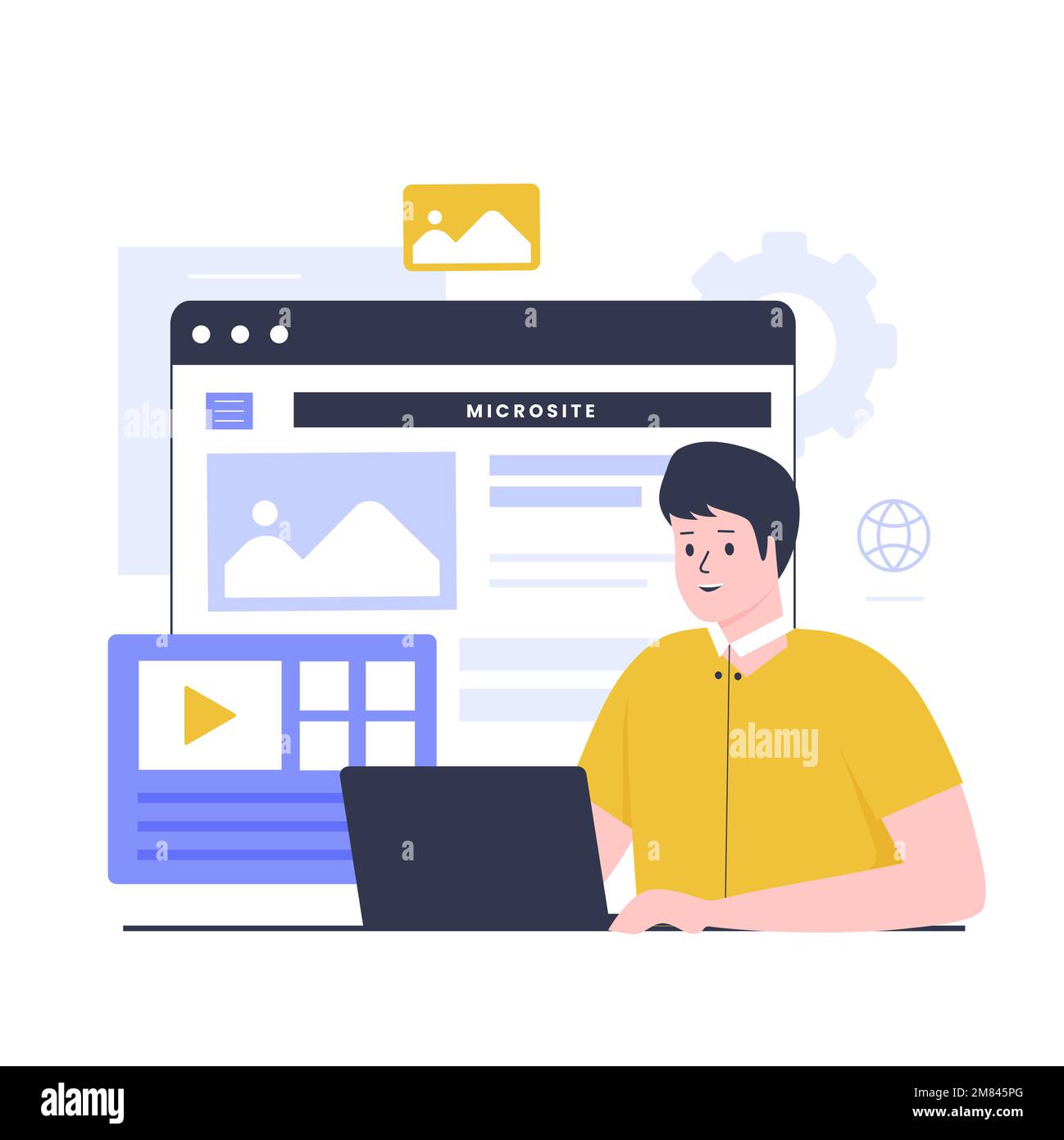 Microsite illustration design concept. Illustration for websites ...