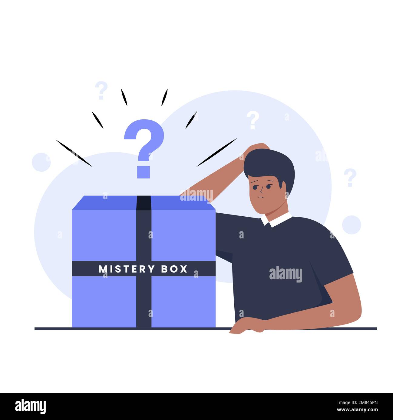 Mystery box illustration design concept. Illustration for websites ...