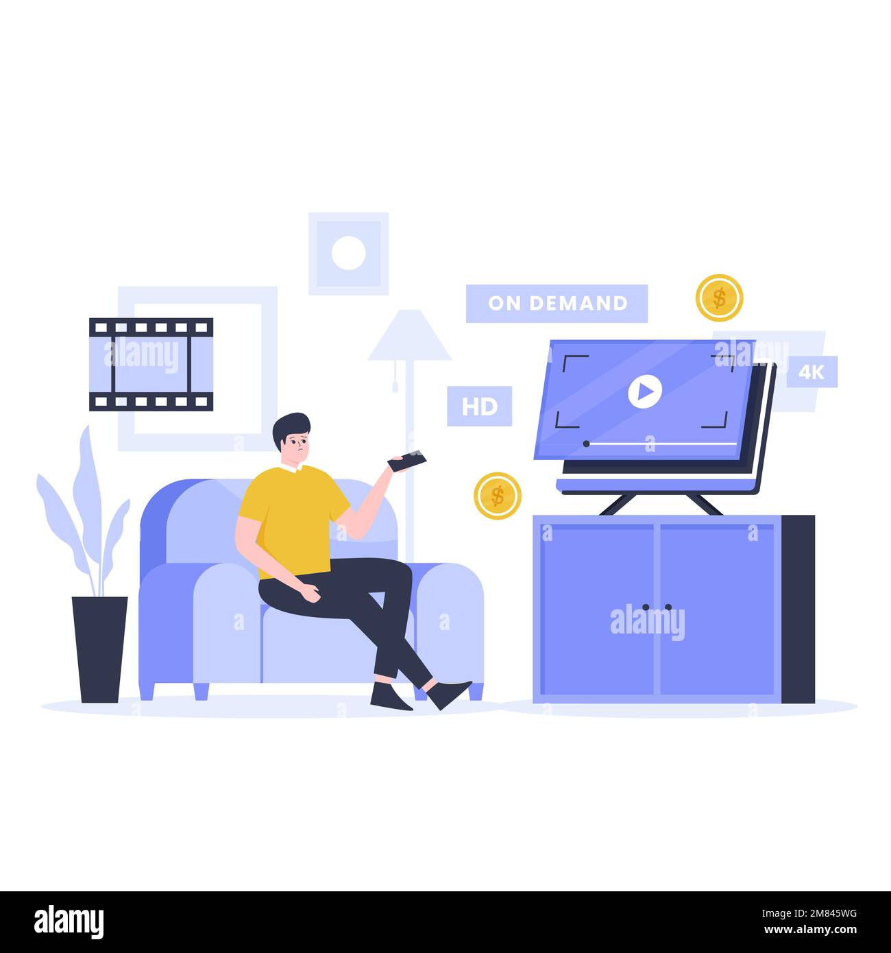 On demand tv app Stock Vector Images - Alamy