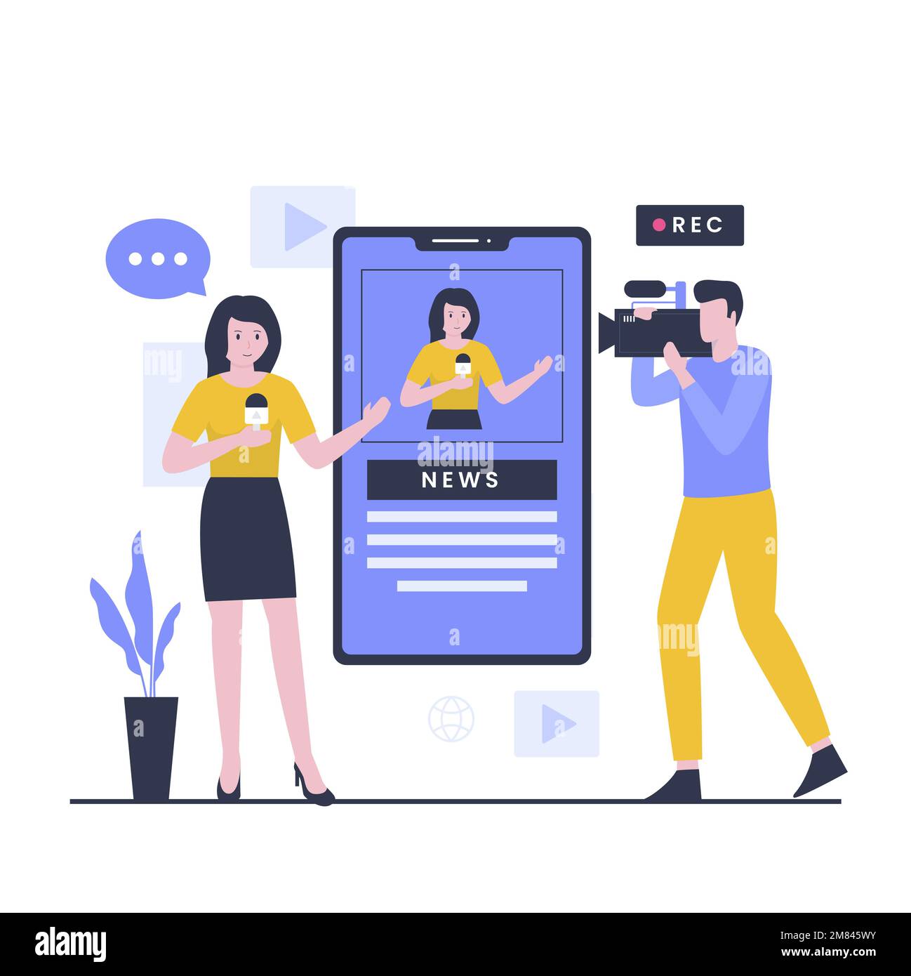 Flat design of journalist concept. Illustrations for websites, landing ...