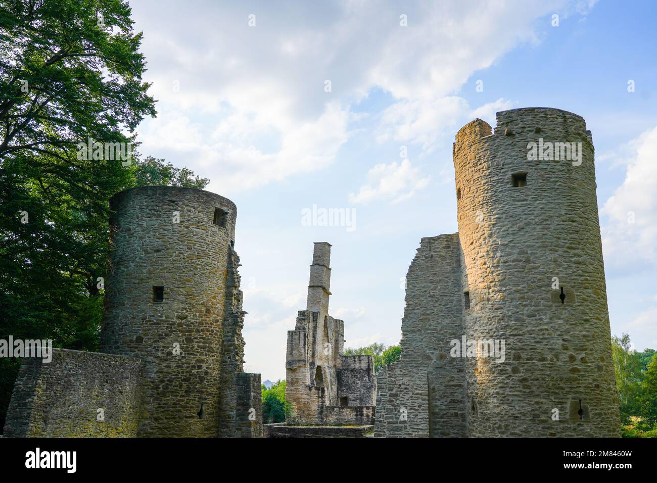 Hardenstein Castle in Witten. Castle ruins on the Ruhr in North Rhine ...