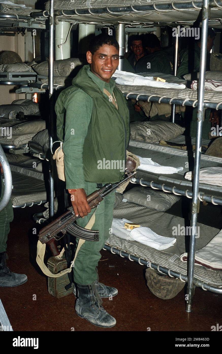 An Egyptian marine aboard the amphibious assault ship USS IWO JIMA (LPH ...
