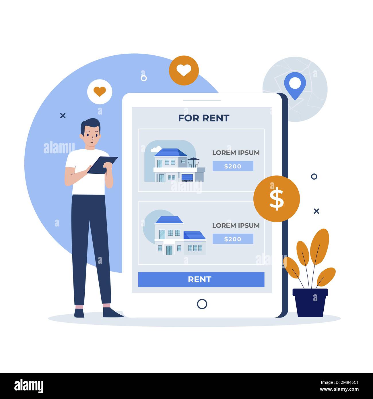 Online real estate illustration design concept. Illustration for ...