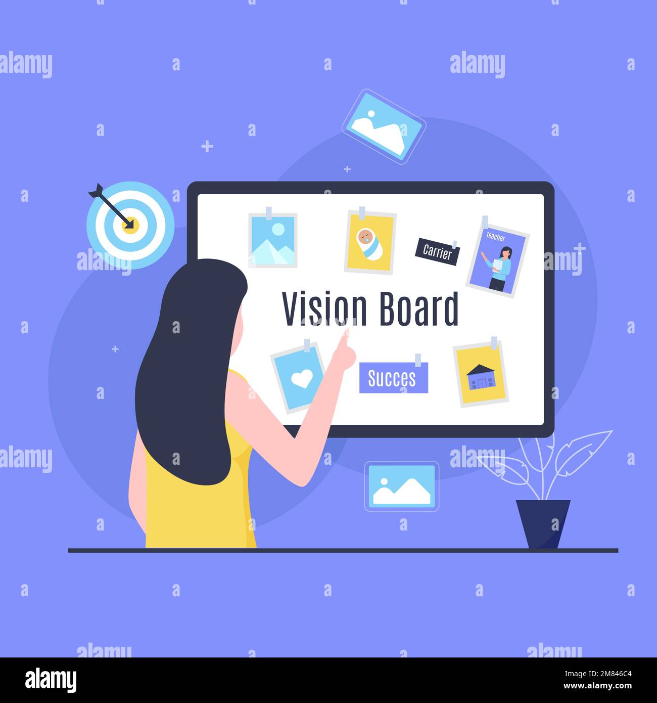 Vision board business illustration design concept. Illustration for ...