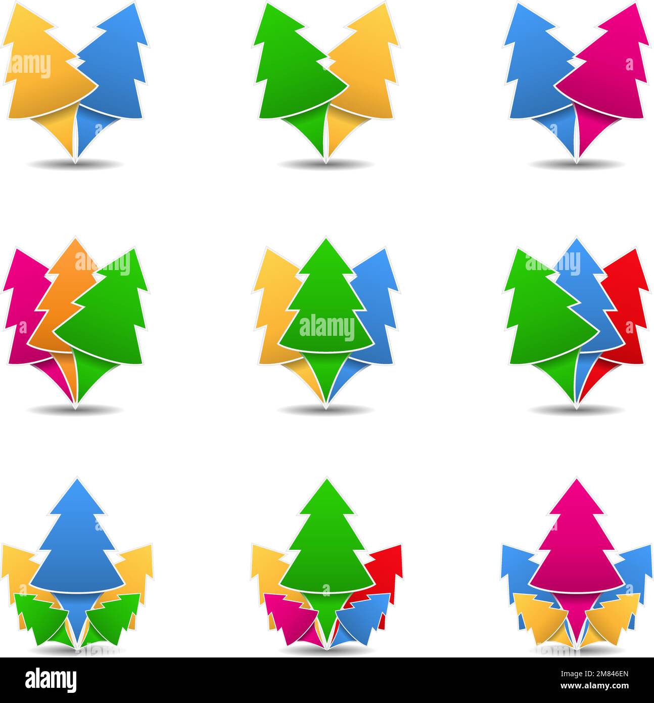 Icons of trees, design element for your logo, vector eps10 illustration ...