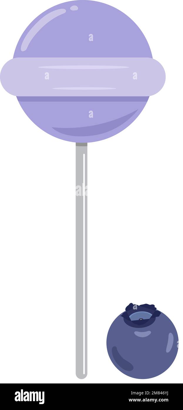 Delicious blueberry lollipop isolated on white Stock Photo - Alamy