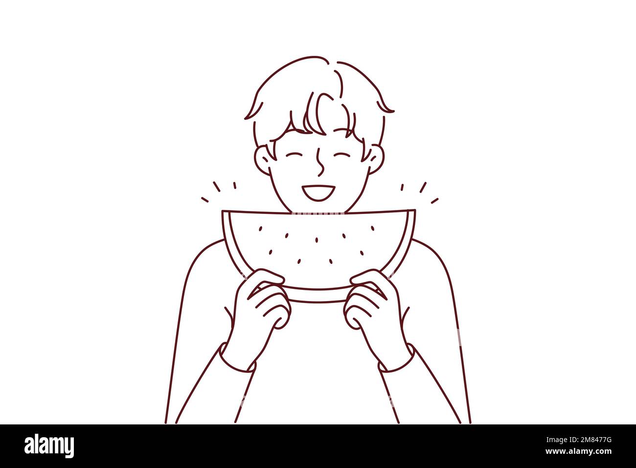 Adult eating fruit Stock Vector Images - Alamy