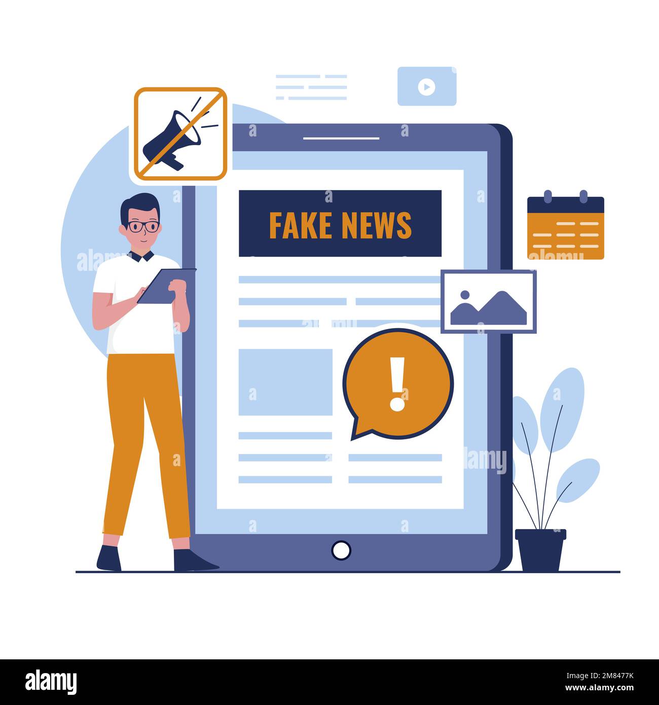 Fake news illustration concept. Illustration for websites, landing ...