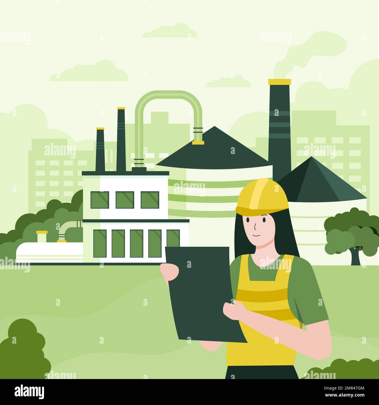 Flat design of biogas energy concept. Illustration for websites ...