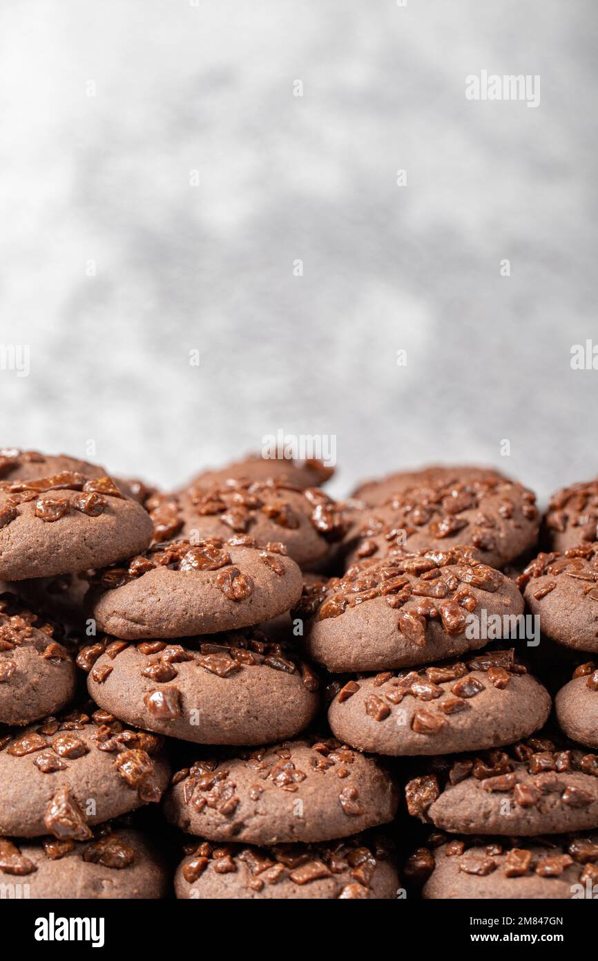Chocolate and cocoa cookies. Fresh chocolate chip cookies. Bakery ...