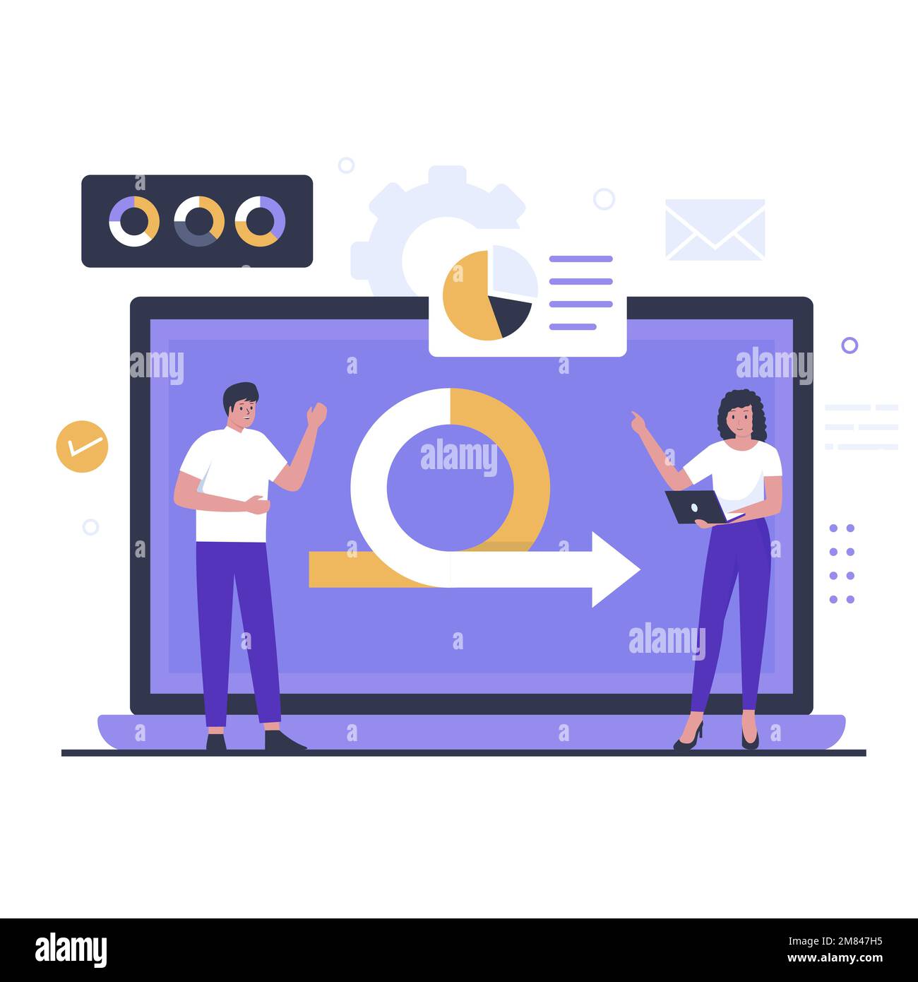 Agile project management illustration design concept. Illustration for ...