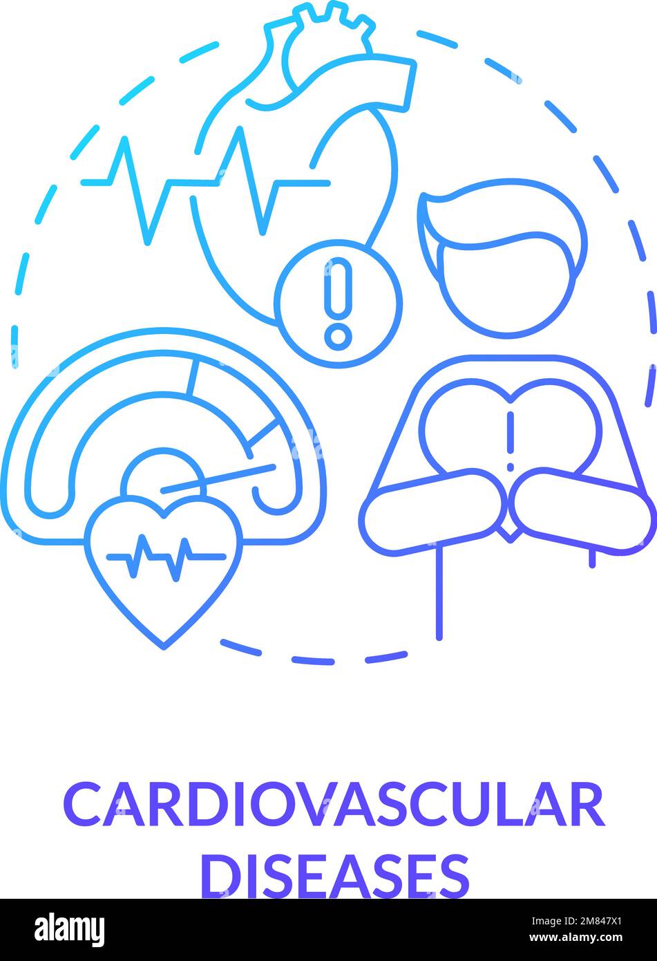 Cardiovascular diseases blue gradient concept icon Stock Vector Image & Art - Alamy