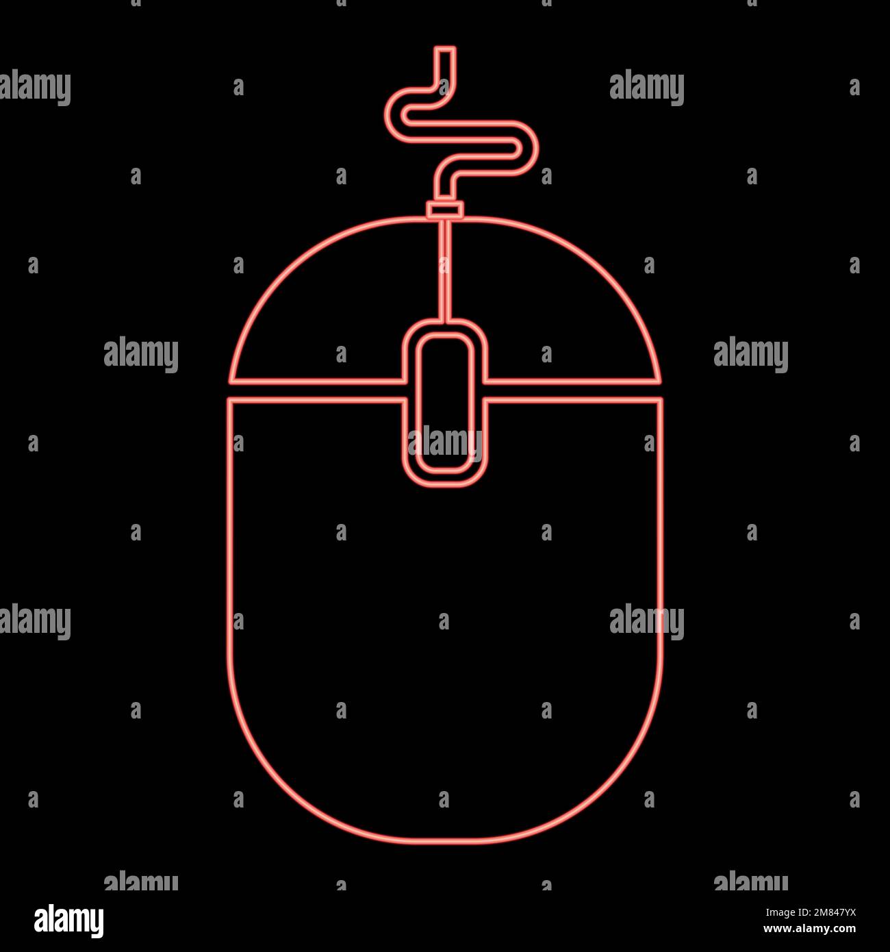 Neon computer mouse red color vector illustration image flat style ...