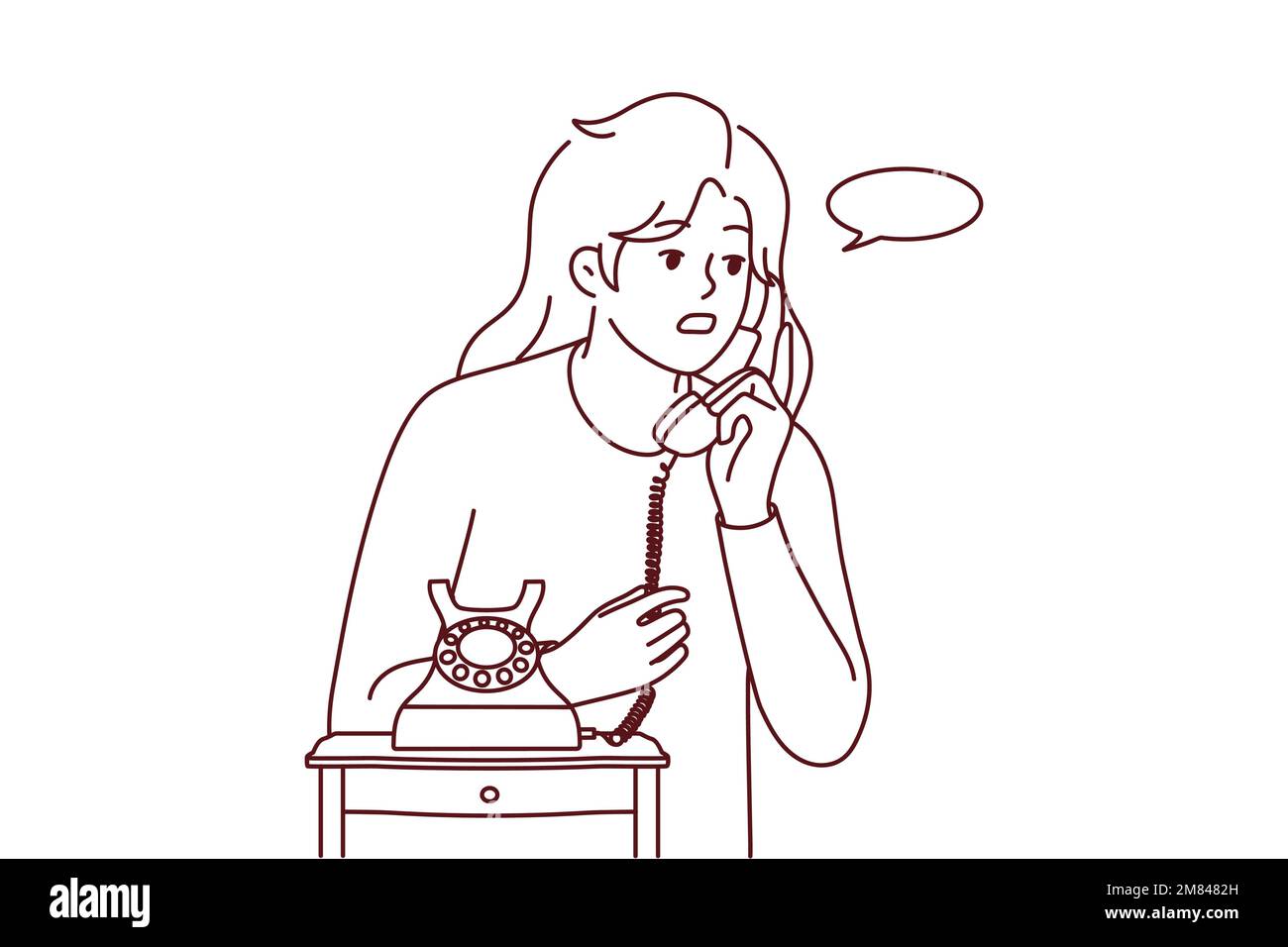 Woman landline Stock Vector Images - Alamy