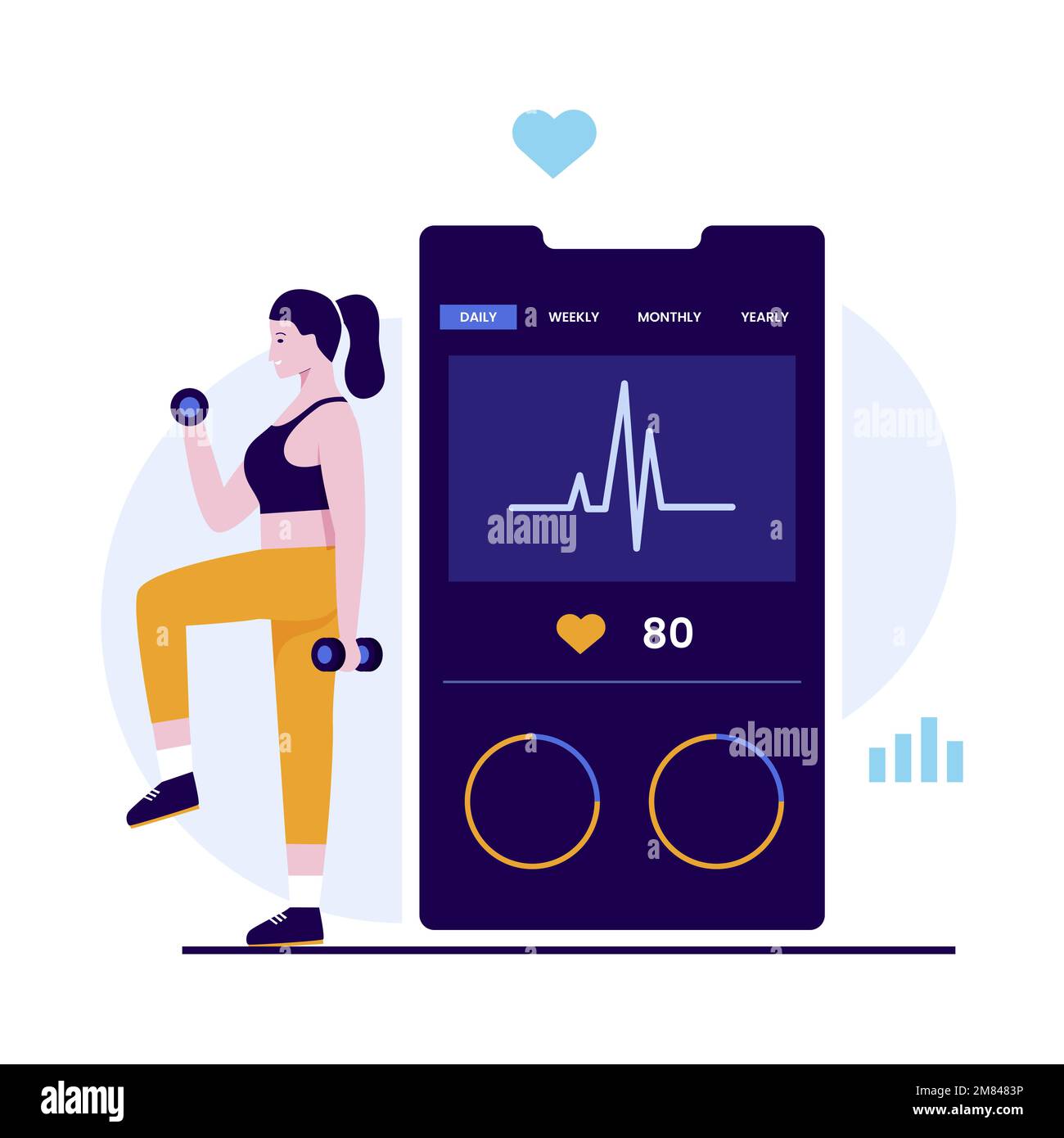 Fitness monitor woman Stock Vector Images - Alamy