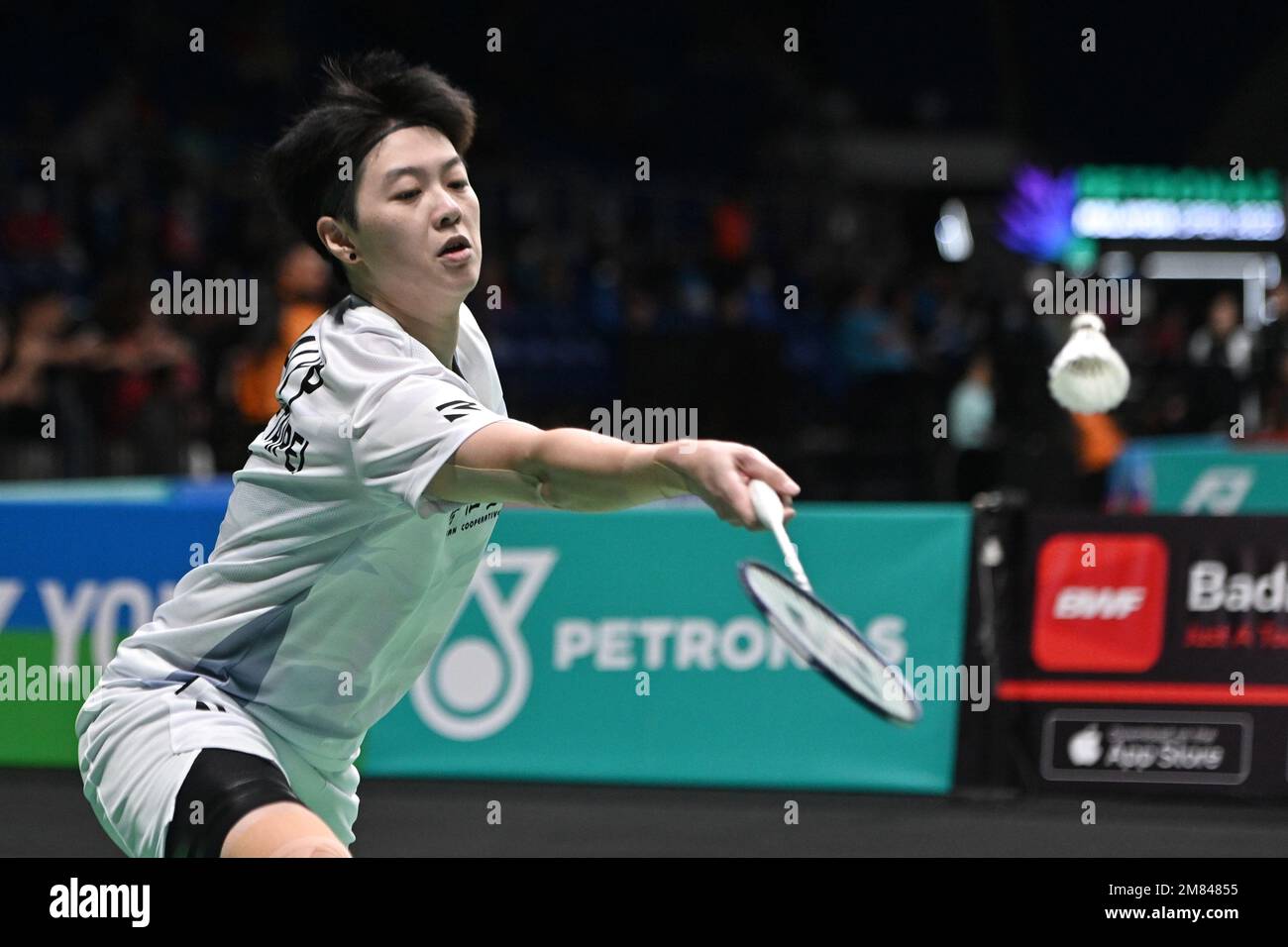 Kuala Lumpur, Malaysia. 12th Jan, 2023. Chinese Taipei's Pai Yu Po hits ...