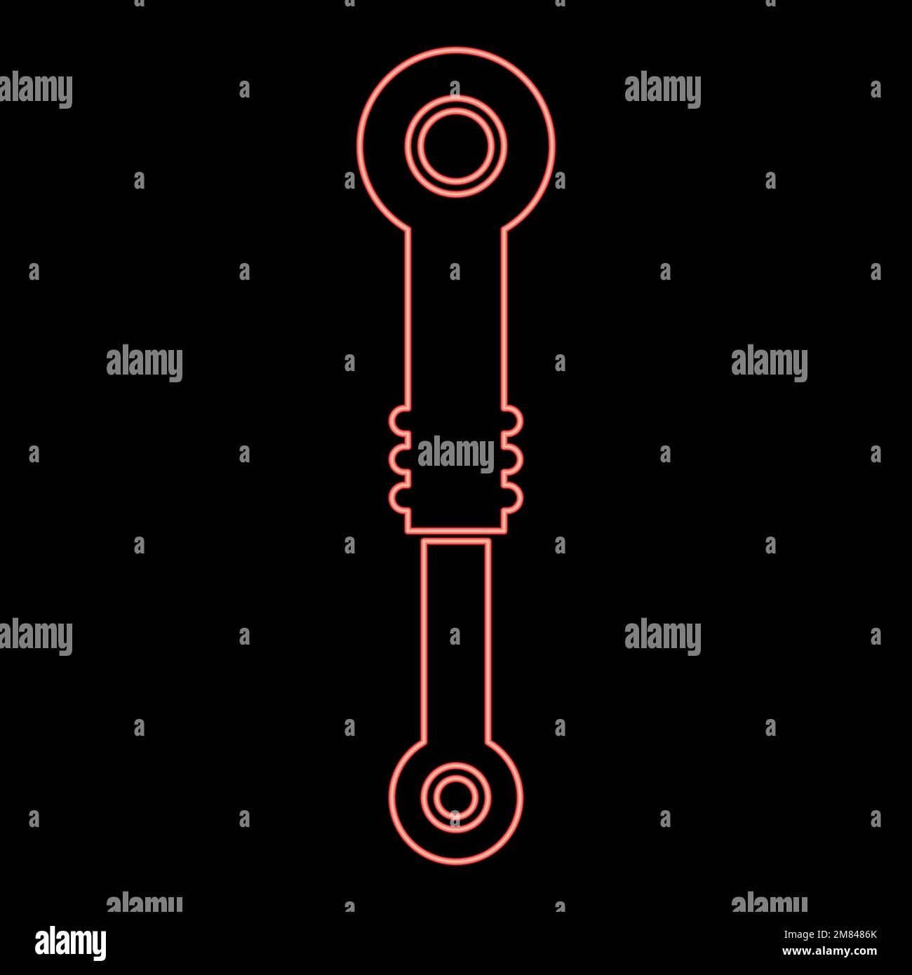 Neon shock absorber Suspension red color vector illustration image flat ...