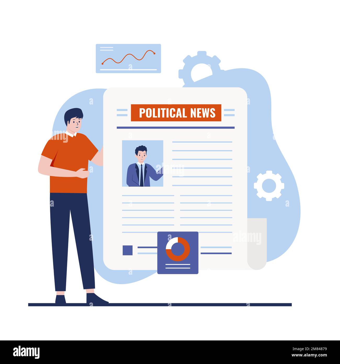 Flat design of political news concept. Illustration for websites ...