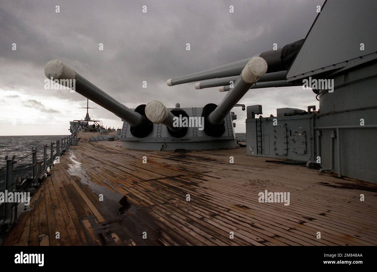The No. 1 Mark 7 16-inch/50-caliber gun turret aboard the battleship ...