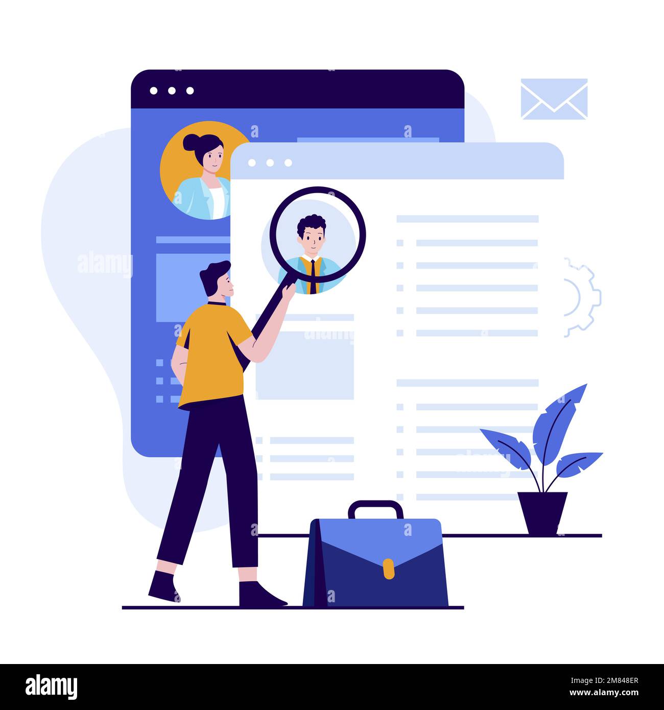 Virtual job interview Stock Vector Images - Alamy