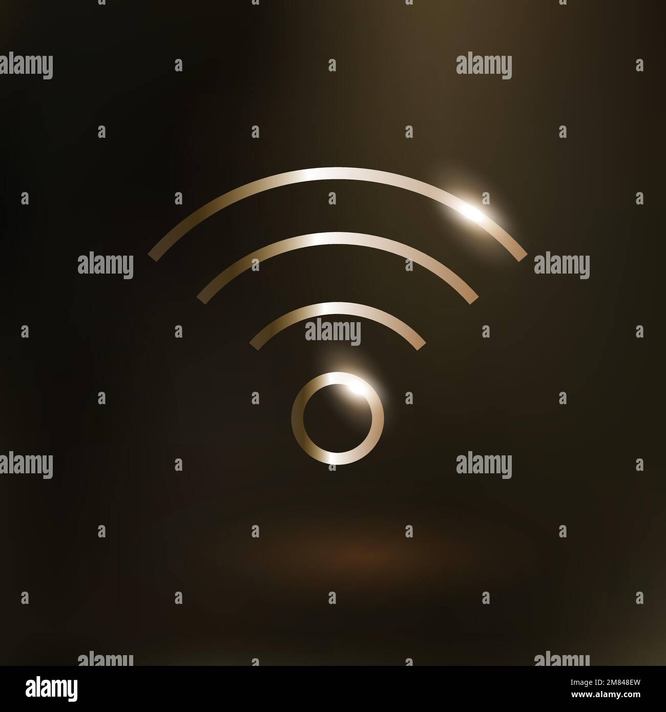 Wifi internet vector technology icon in gold purple on gradient ...