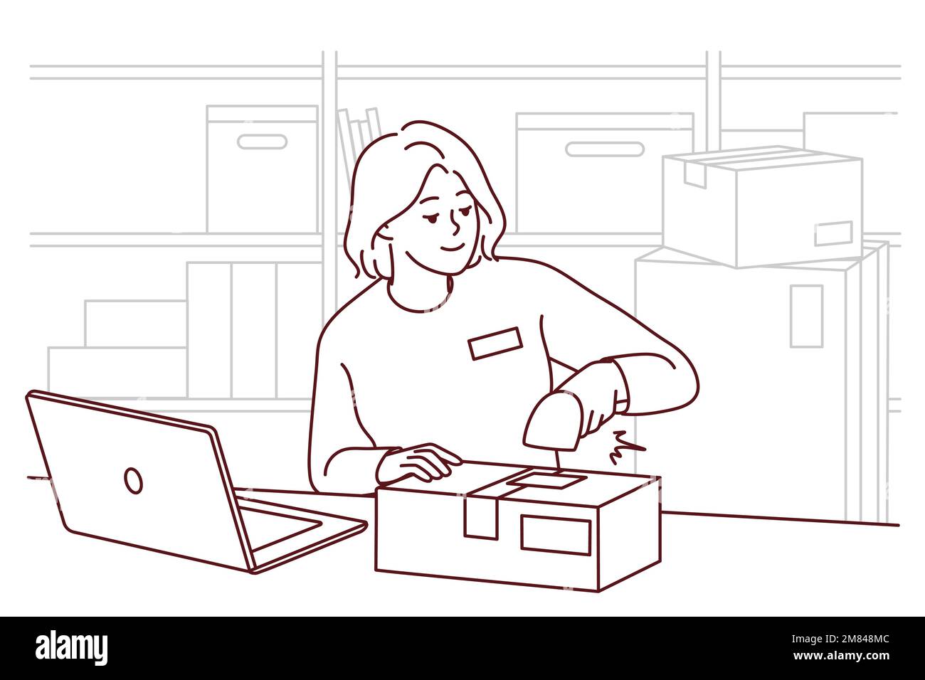 Computer Scanner Drawing