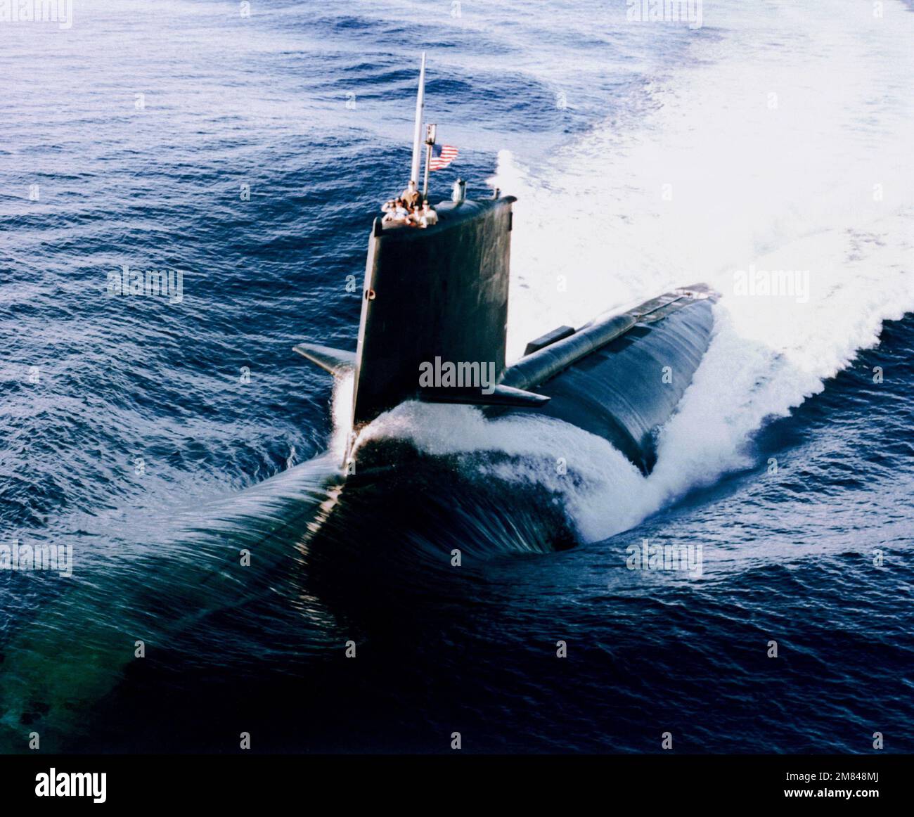 A port bow view of the nuclear-powered attack submarine USS SHARK (SSN ...