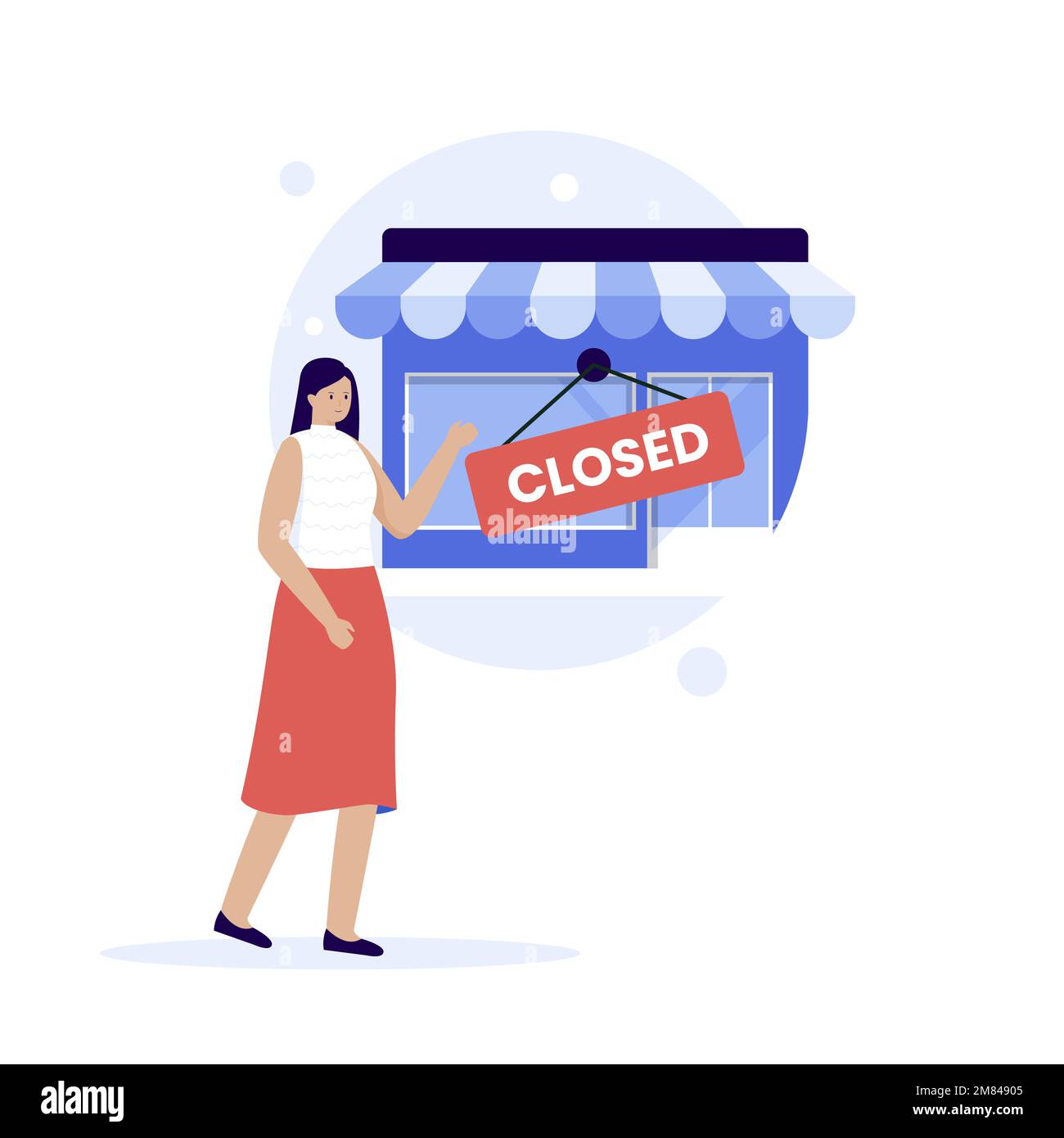 Store closed design concept. Illustration for websites, landing pages ...