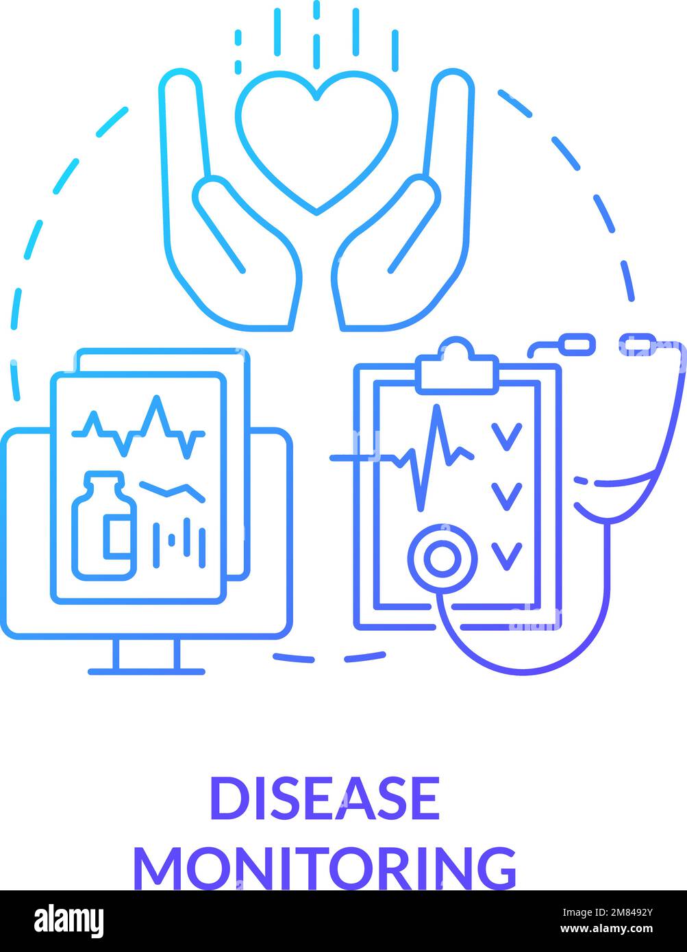 Disease monitoring blue gradient concept icon Stock Vector Image & Art ...