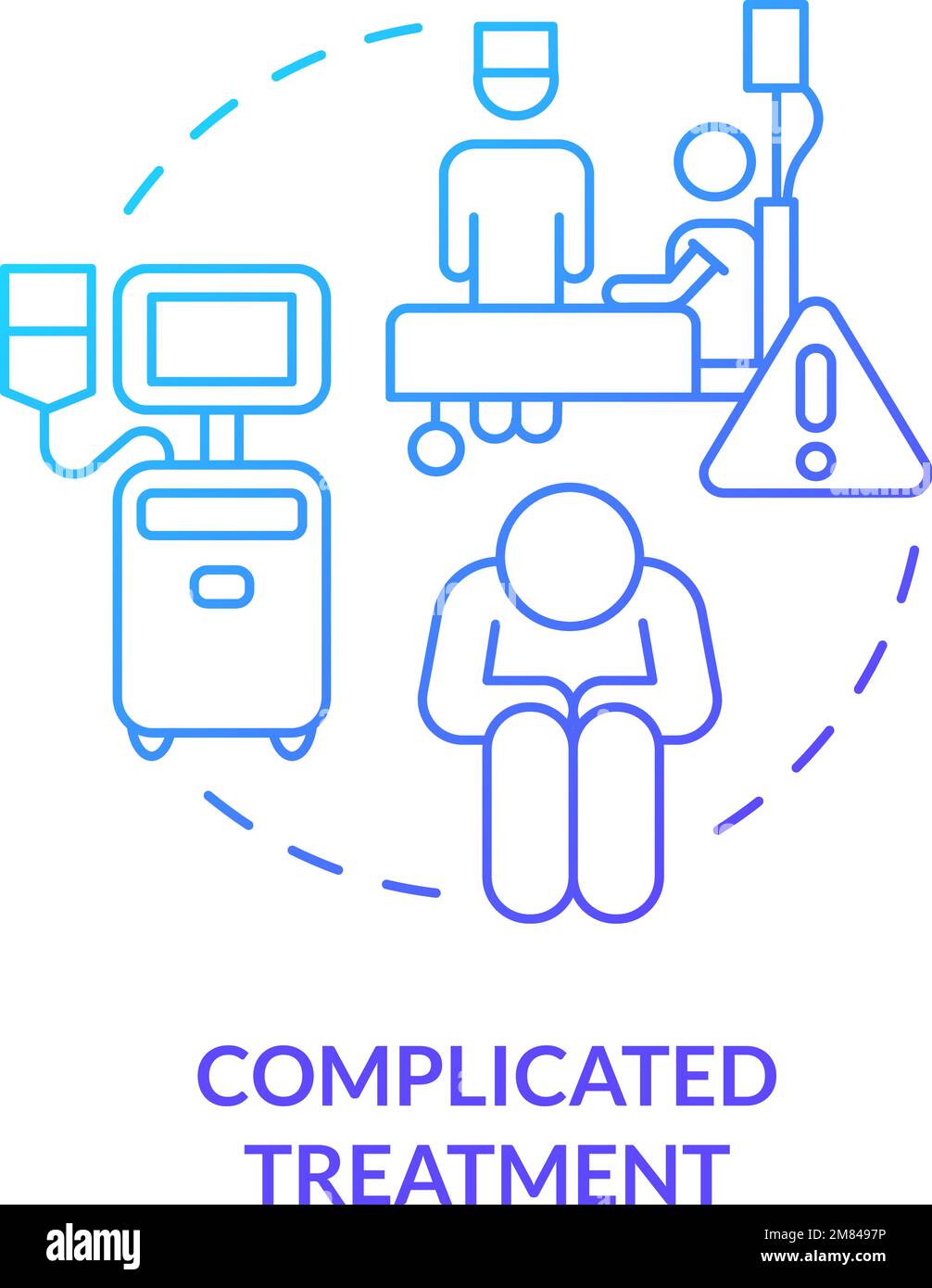 Complicated treatment blue gradient concept icon Stock Vector Image ...