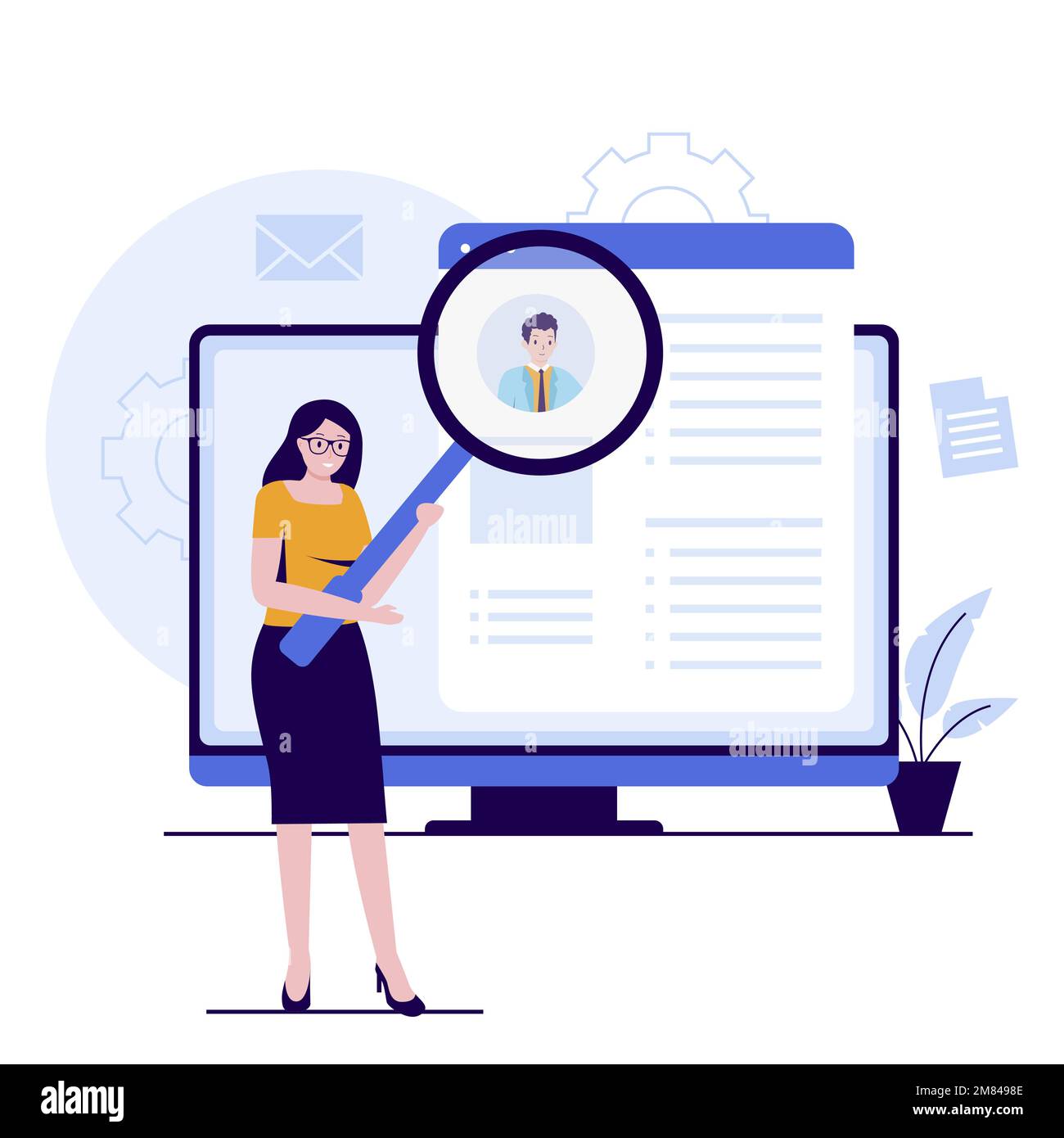 Virtual job fair illustration concept. Illustration for websites ...