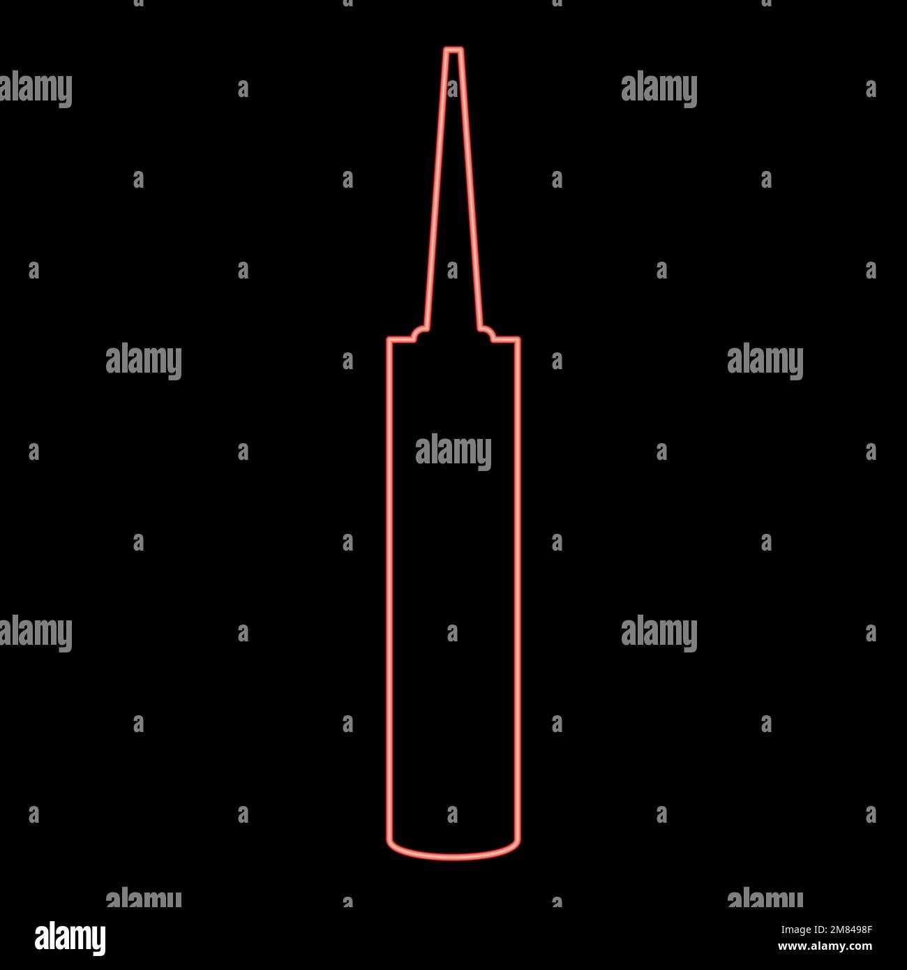 Neon sealant Silicone Polyurethane foam red color vector illustration ...