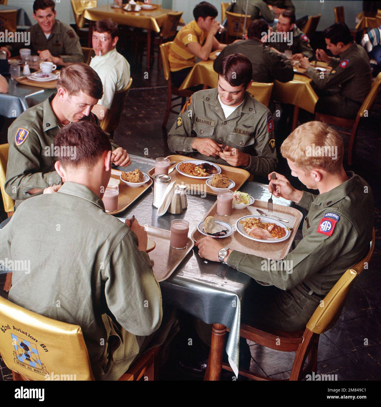 U.S. Army soldiers eat in the mess hall. Country: Unknown Stock Photo ...
