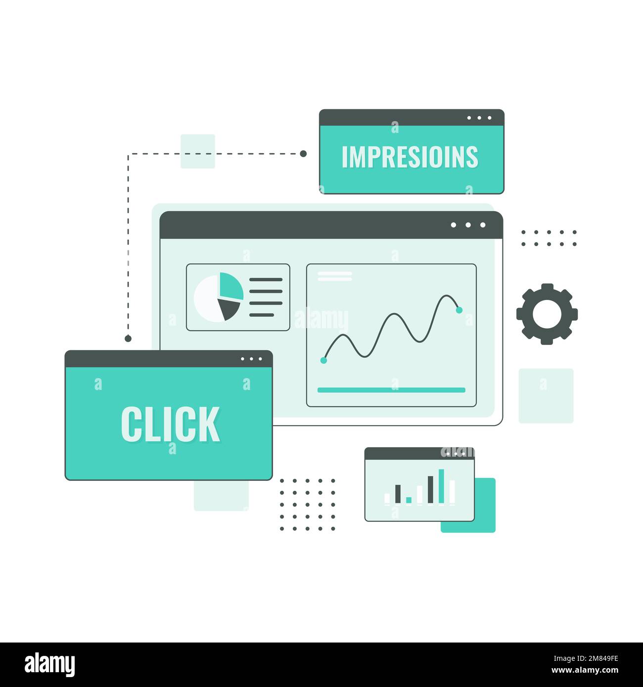 Click through rate illustration concept. Illustration for websites ...
