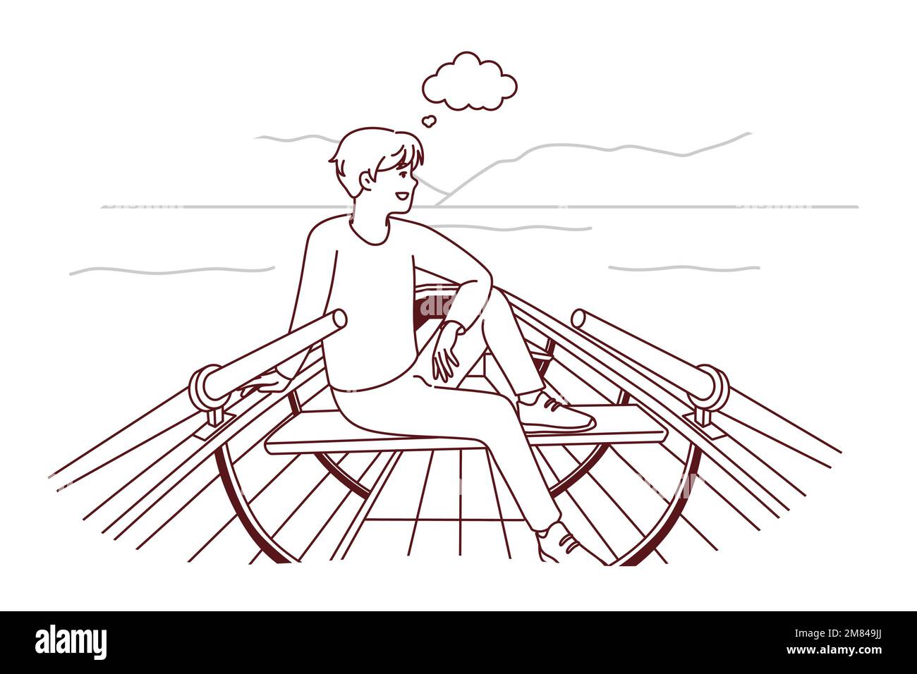 Lake boat sailor Stock Vector Images - Alamy